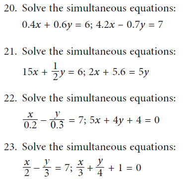 Simultaneous Linear Equations Learn Mathematics Online