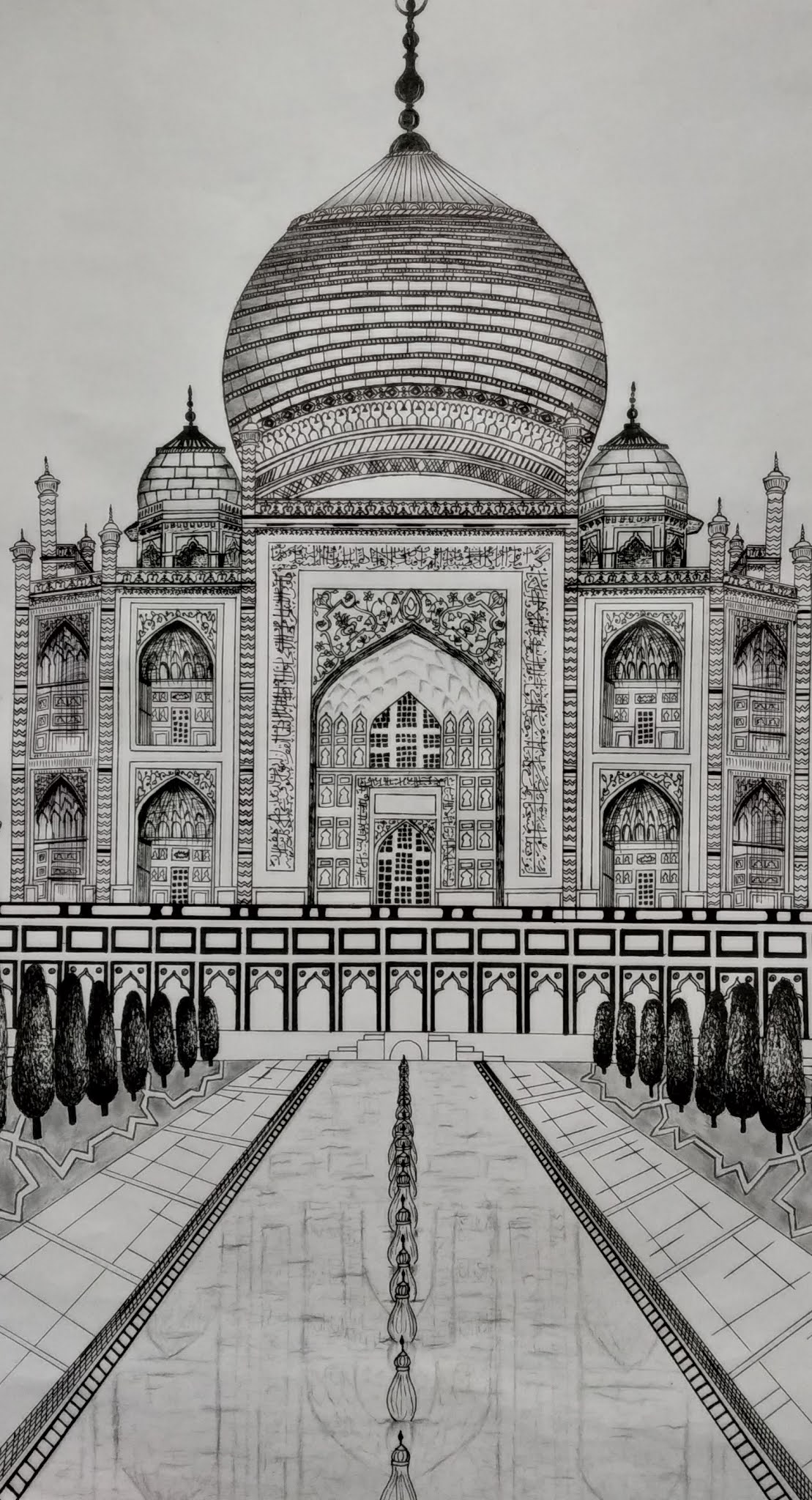 TAJ MAHAL HANDMADE DRAWING