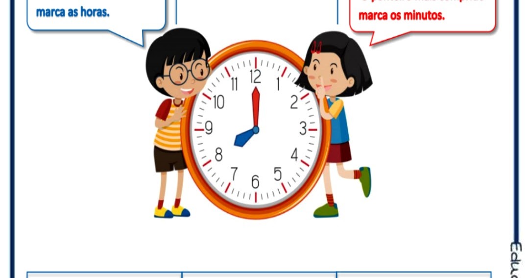 Horas Atividade de matemática para trabalhar as horas... ~ Atividades ...