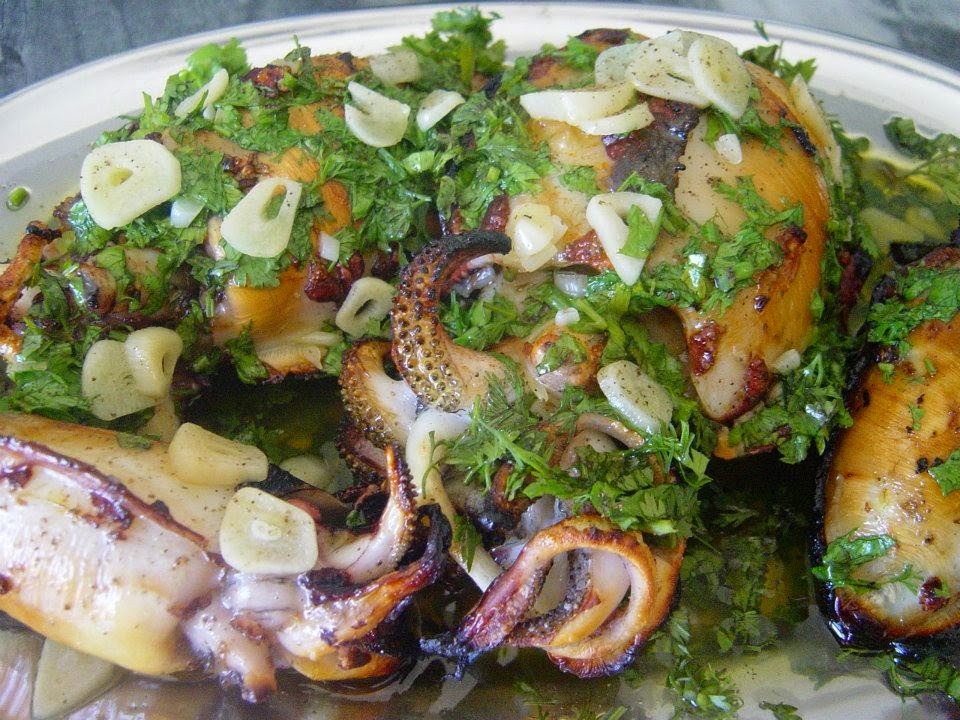 Chocos grelhados com azeite, alho e salsa | Dicas Femininas