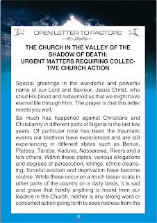 OPEN LETTER TO PASTORS: THE CHURCH IN THE VALLEY OF THE SHADOW OF DEATH ...