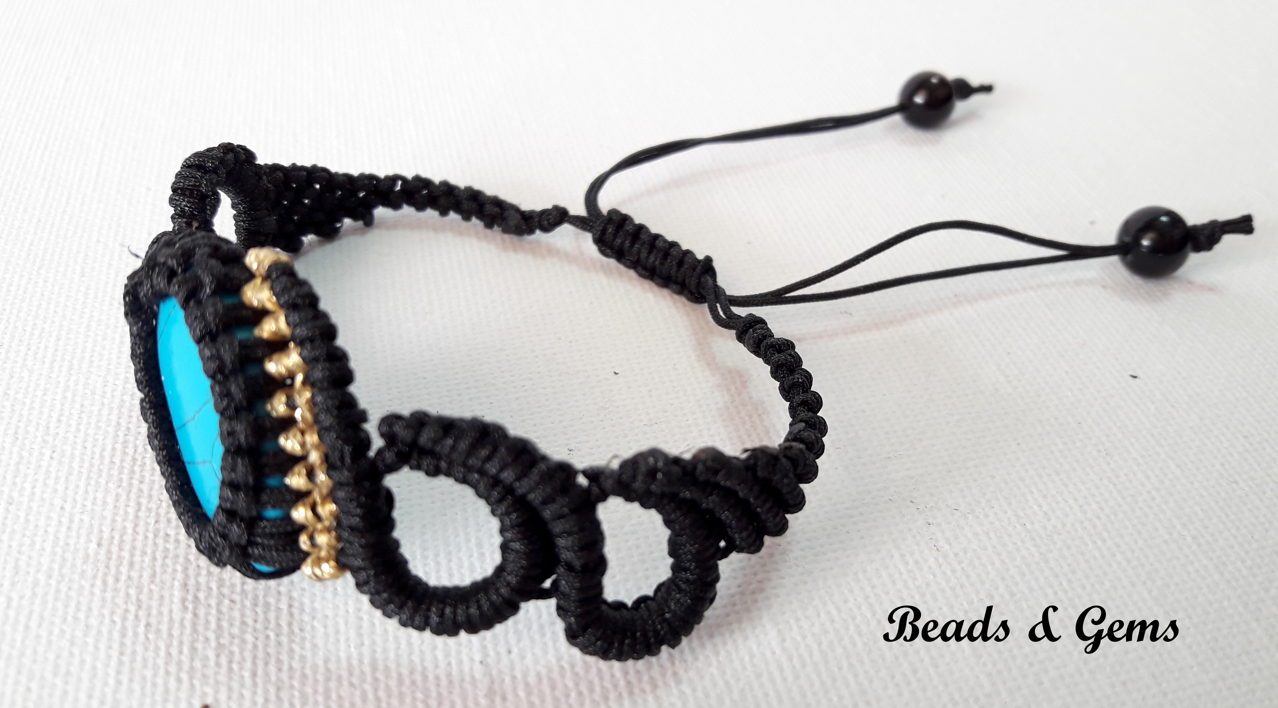 BEADS and GEMS : Χειροποιητο βραχιολι μακραμε με δεσιμο πετρας ...