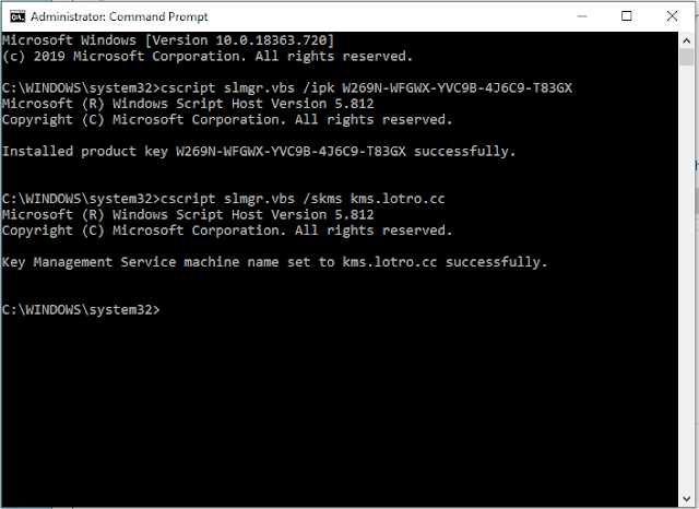 Windows 10 Activation using CMD