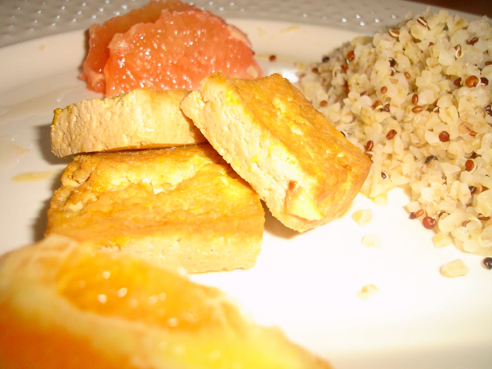 Gingerize the Lotus!: Tofu orange, gingembre et sirop d'érable.