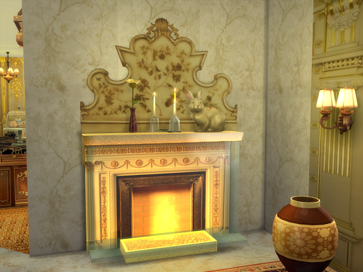Anna Quinn Stories: Golden Roman Fireplaces Set For SIMS 4