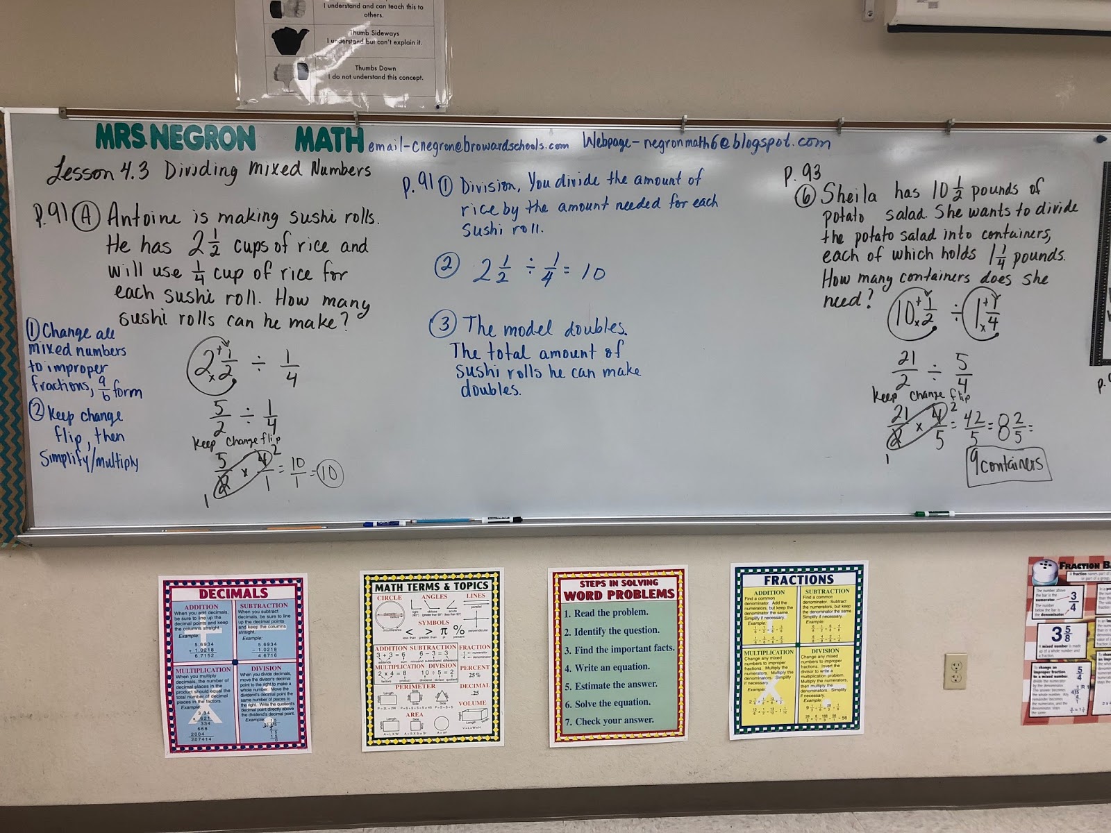 Mrs. Negron 6th Grade Math Class: Lesson 4.3 Dividing Mixed Numbers