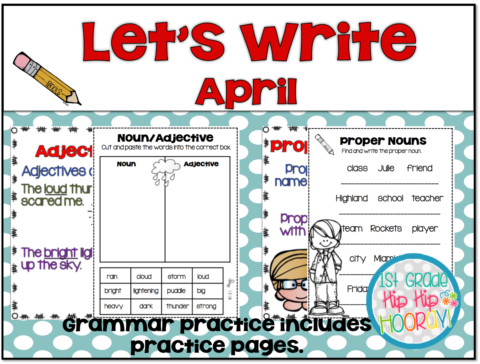 1st Grade Hip Hip Hooray!: Let's Write...April...ELA CCSS