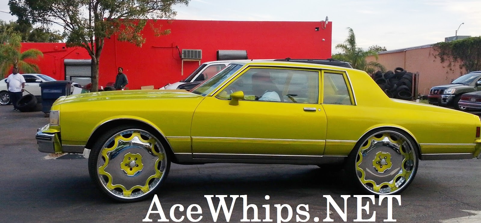 Ace-1: ON SALE: Candy Lime Gold 2DR Chevy Box on 28" Fiore Forgiatos