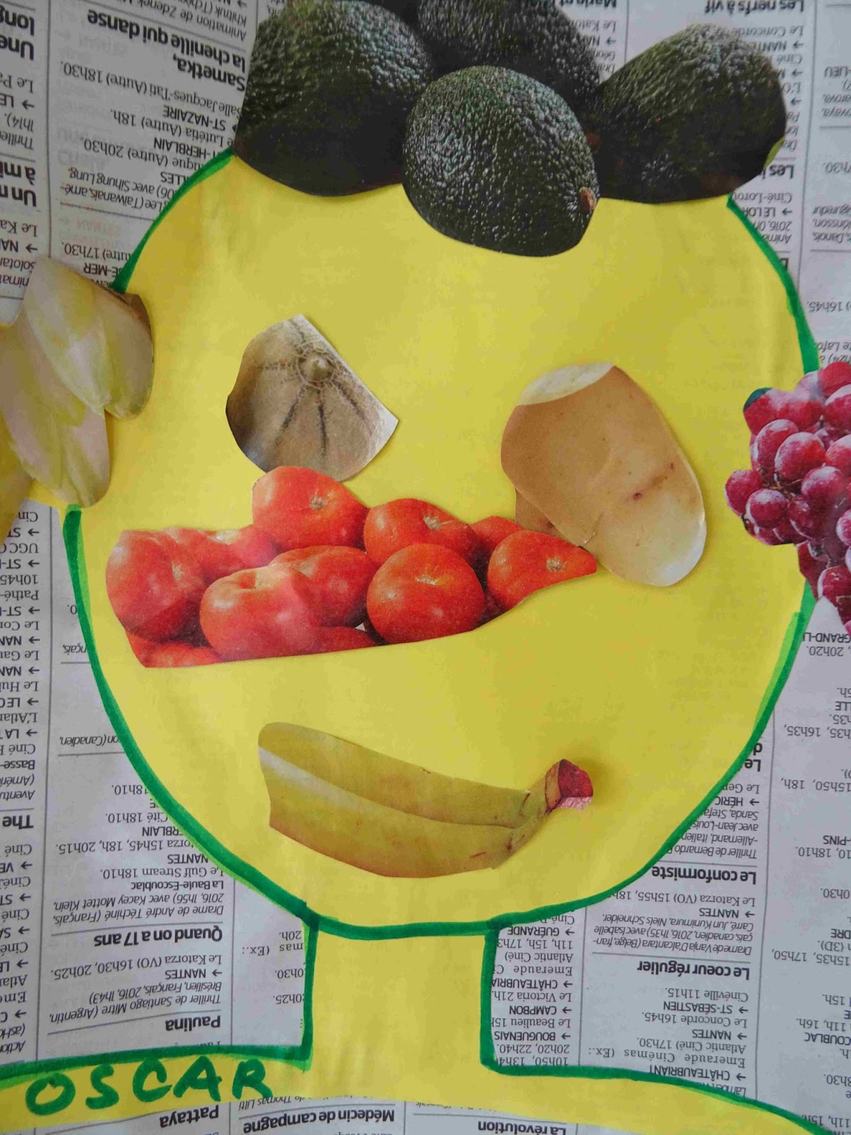 GS : Notre classe au fil des jours...: Portraits "Fruits et légumes"...