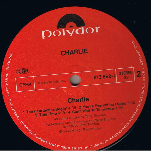 Rock On Vinyl: REPOST: Charlie - Selftitled (1983)