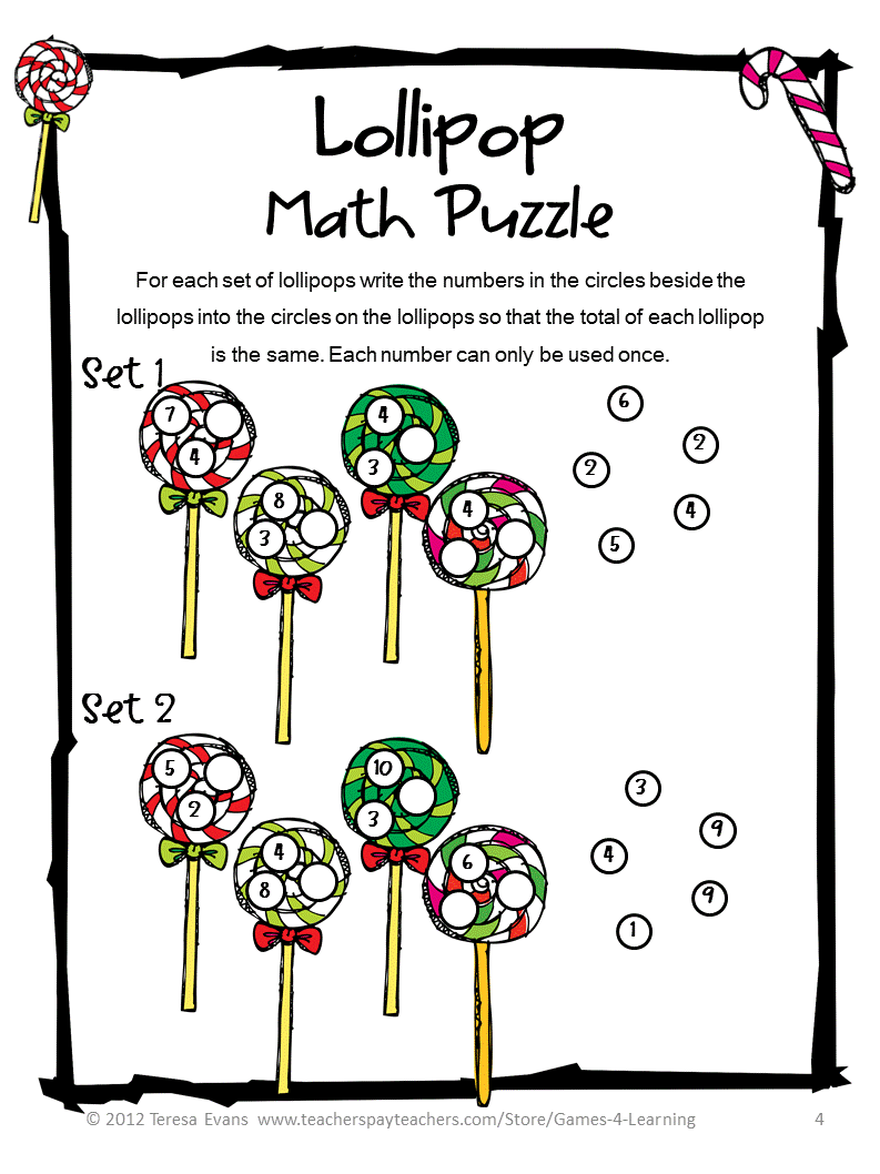 Fun Games 4 Learning Christmas Math Freebies
