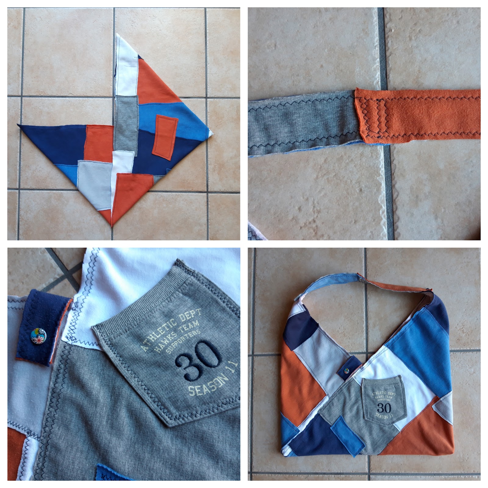 CREACIONES BATIBURRILLO: BOLSO TRIANGULAR ORIGAMI CON RETALES