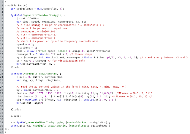 TechnoGems: Automating squiggles in supercollider