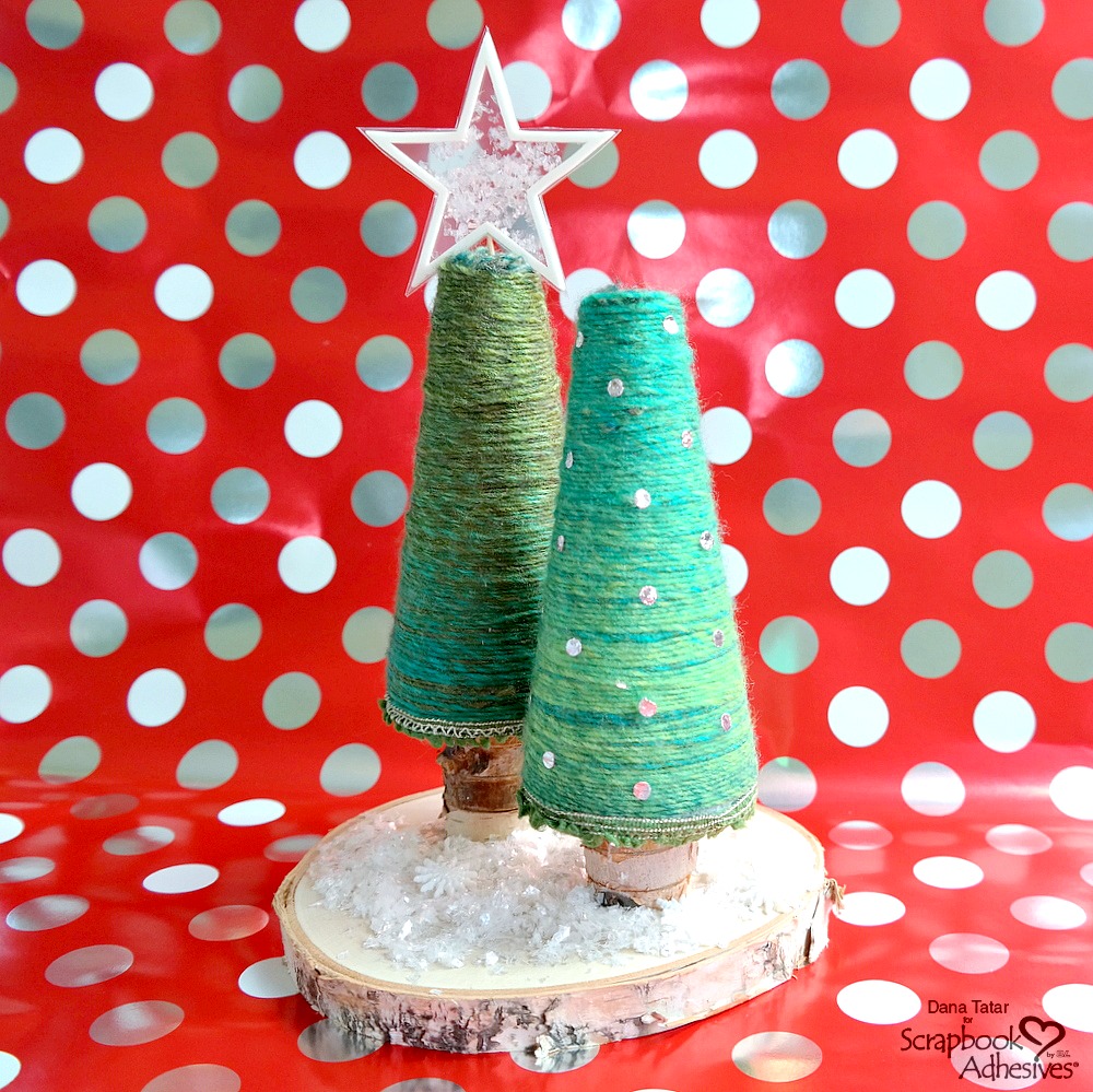 Christmas Yarn Trees Décor Tutorial - Scrapbook Adhesives by 3L