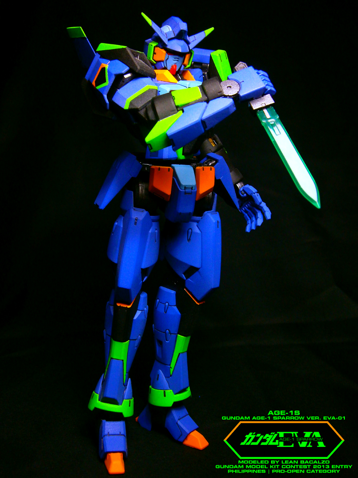 MG 1/100 Gundam AGE-1 Spallow "EVA 01 colors" - Gundam Kits Collection ...
