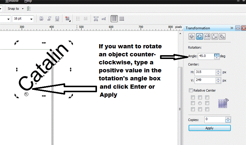 Graphic tutorials Corel Draw Basisc How To Rotate An Object The Graphic tutorials Corel Draw Basisc How To Rotate An Object The
