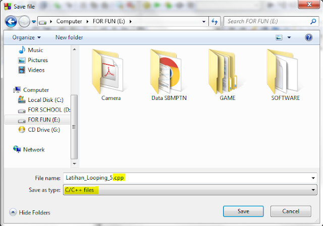 Cara Save Yang Benar C++ Pada Code Block ~ Manajemen Informatika