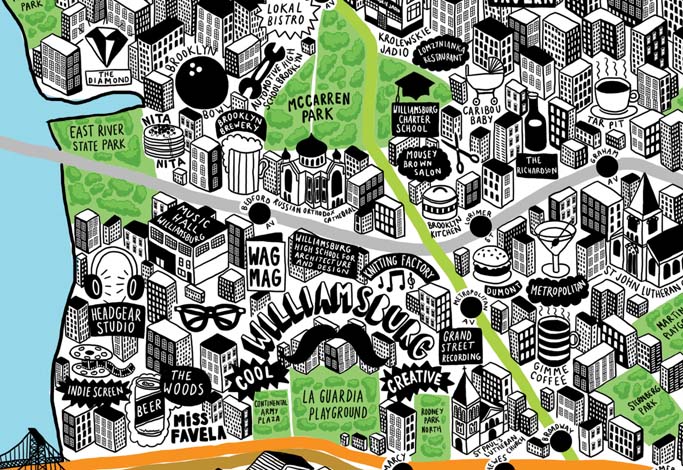Geek Art Gallery: Illustration: Hand Drawn Map of New York