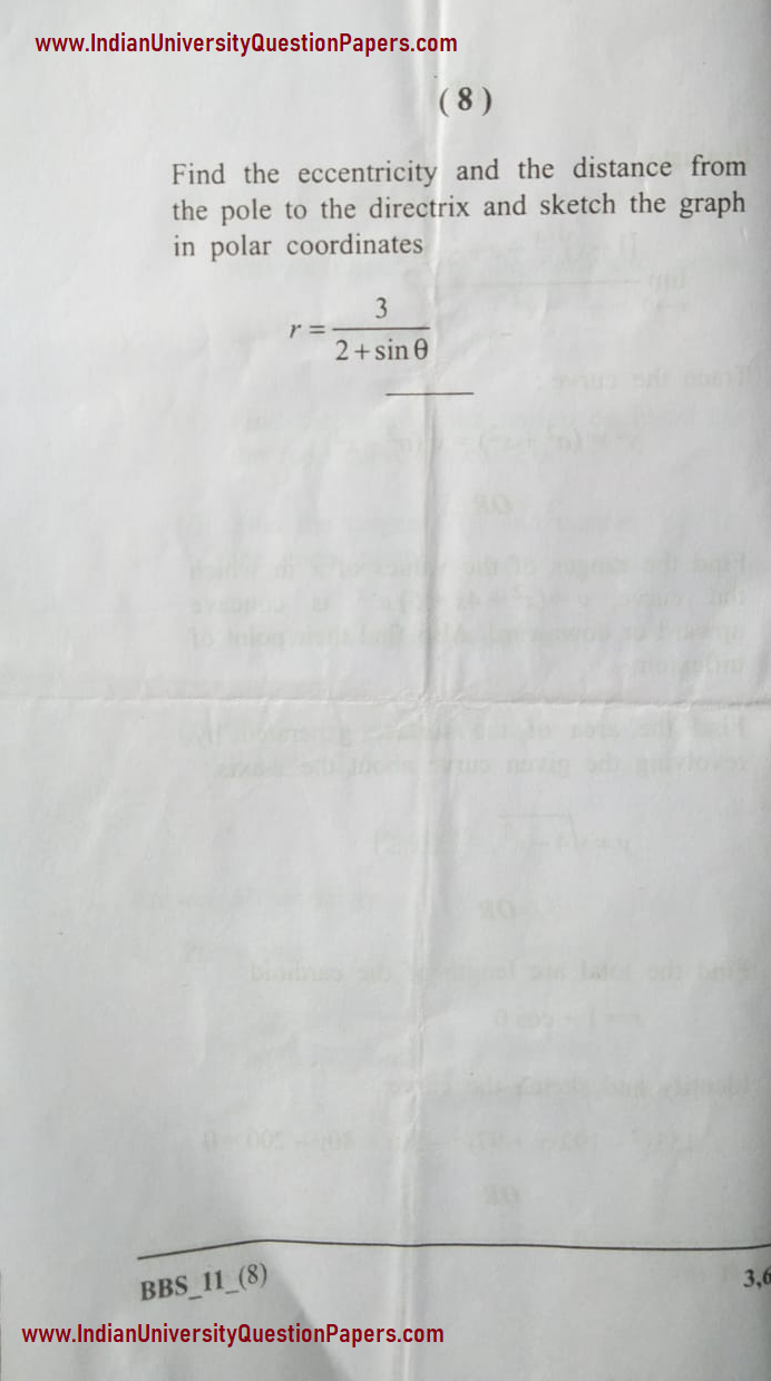 Utkal University B.Sc Mathematics 1st Sem Core1 2019 Question Paper ...