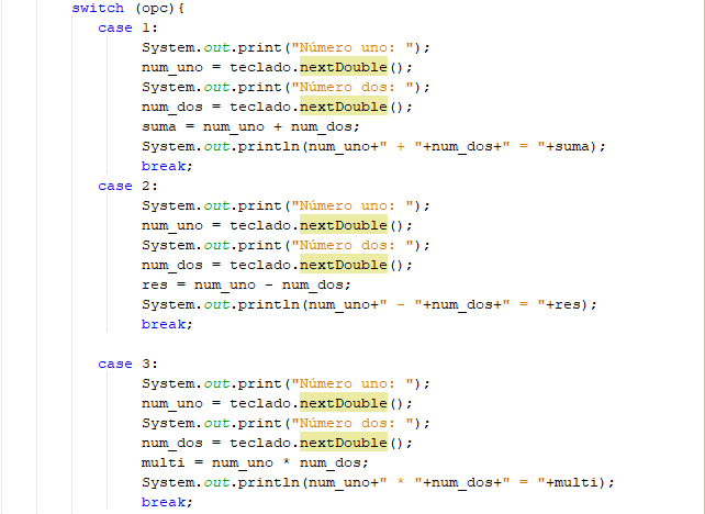 Condición Switch en Java