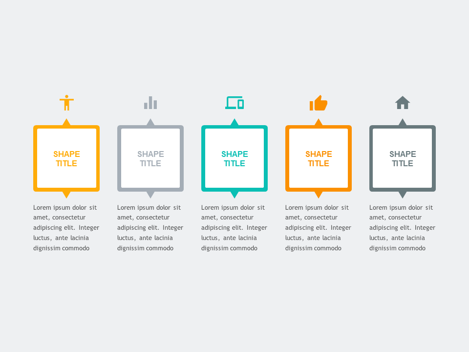 Horizontal Box List View PowerPoint Template - PowerPoint Free