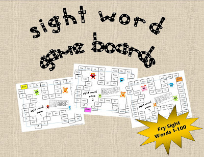 Simply Centers: Sight Word Game Boards