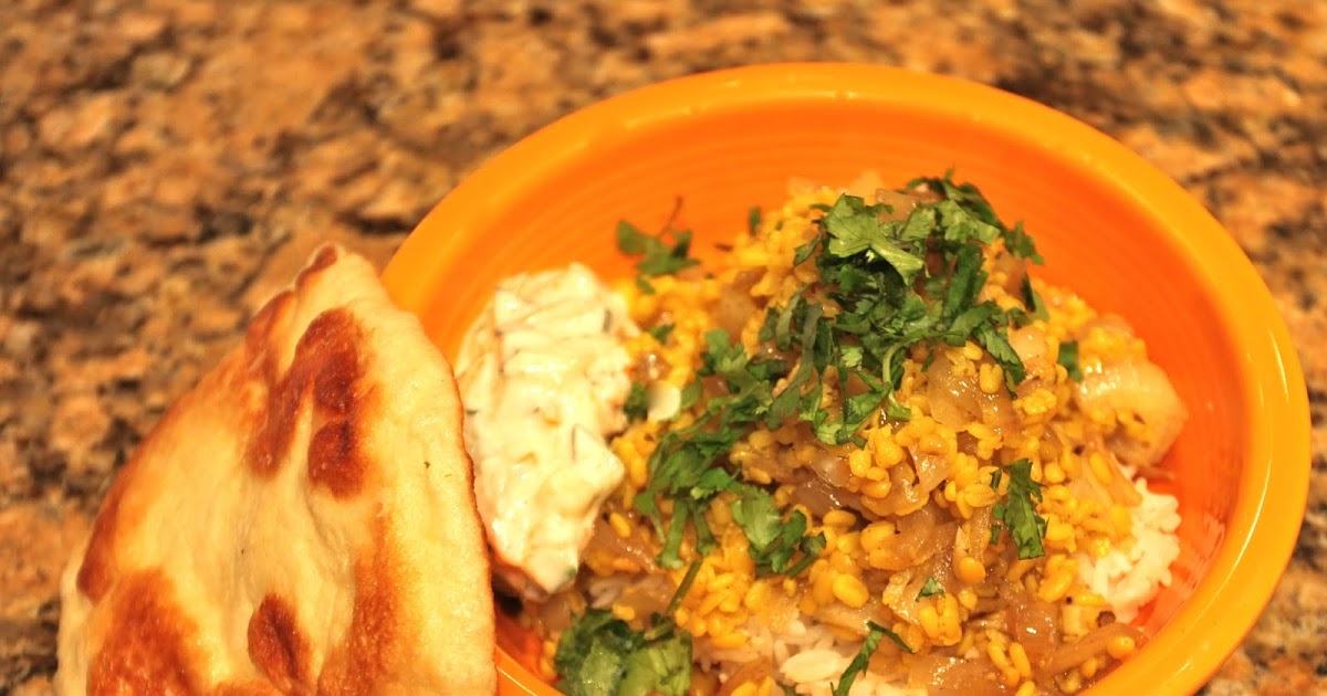 Spiced Yellow Lentils and Rice with Raita