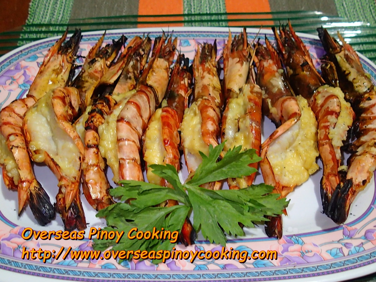 Pinoy Grilled Prawns with Garlic and Cheese