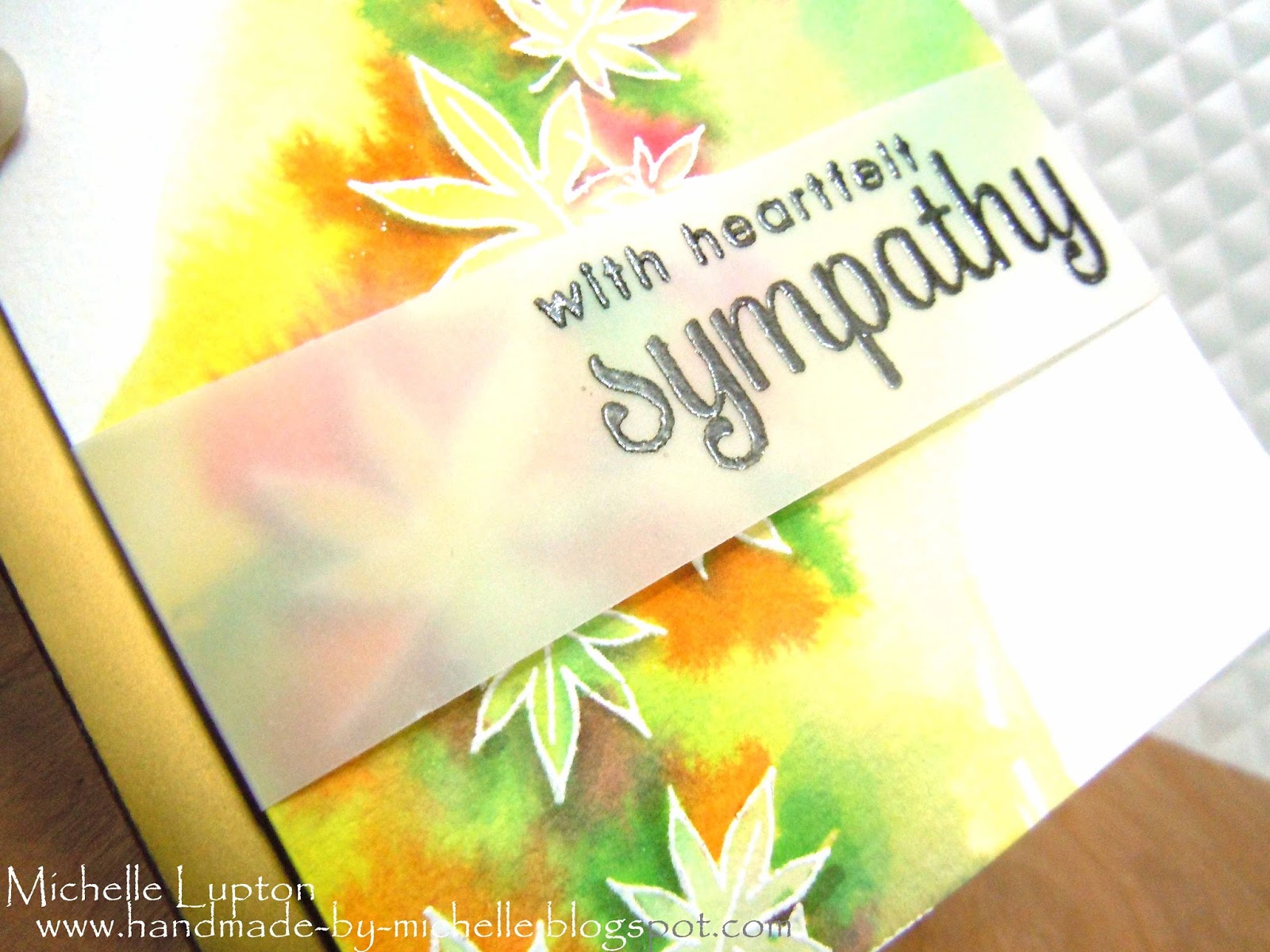 Handmade by Michelle: Sympathy card in autumn colours