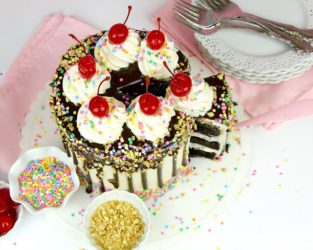 {VIDEO} Chocolate Fudge Sundae Drip Cake - The Lindsay Ann