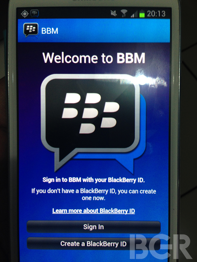 Technology World: BBM for Android screenshots leaked online