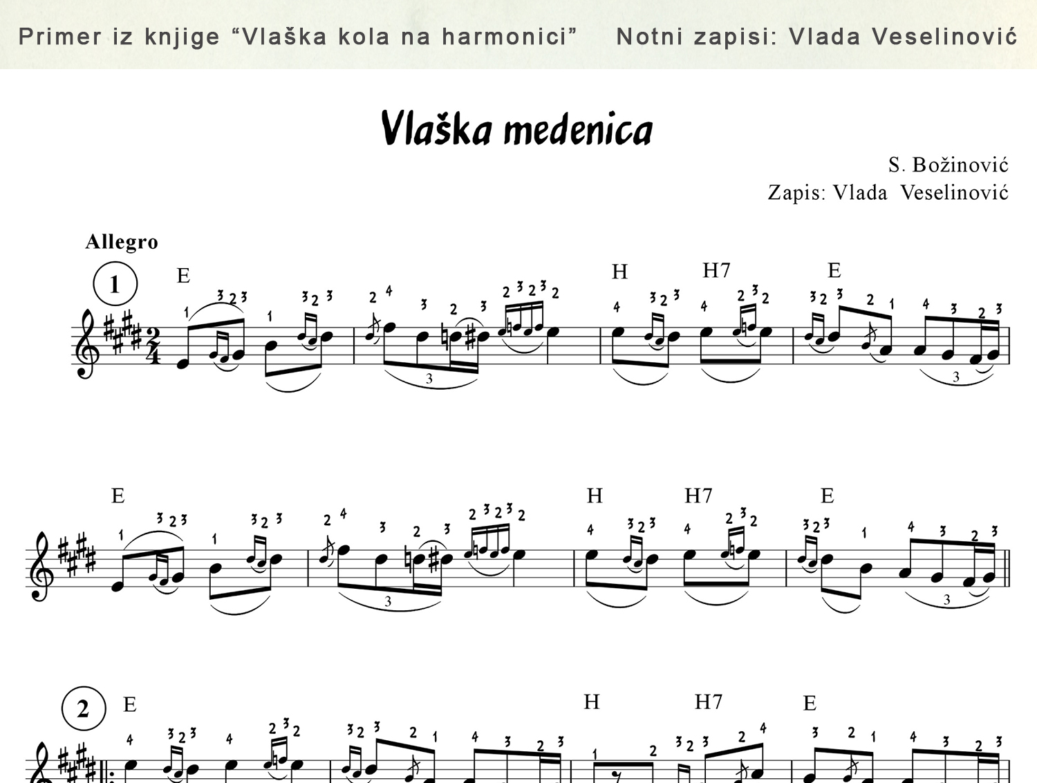 ŠKOLA HARMONIKE: VLAŠKA KOLA NA HARMONICI (note za harmoniku i analiza ...