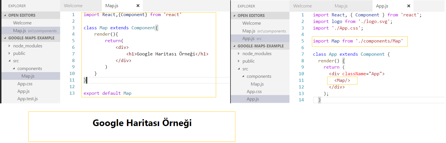 React ile Google Maps Örnekleri