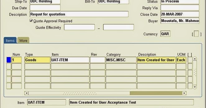 Oracle Applications: Oracle Purchase Order Requisition - RFQ ...
