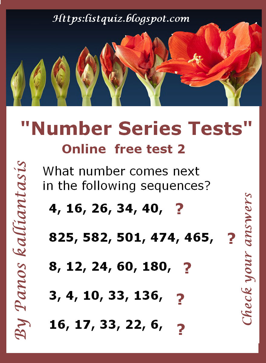 Brain teasers and puzzles: Number Series Test 2-Free on line