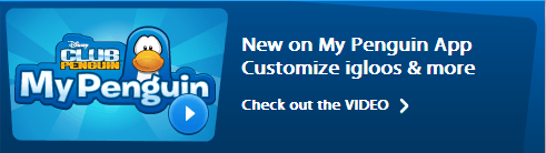 Club Penguin #MyPenguin App Home Page Sliders, Home Page Widgets, and Video