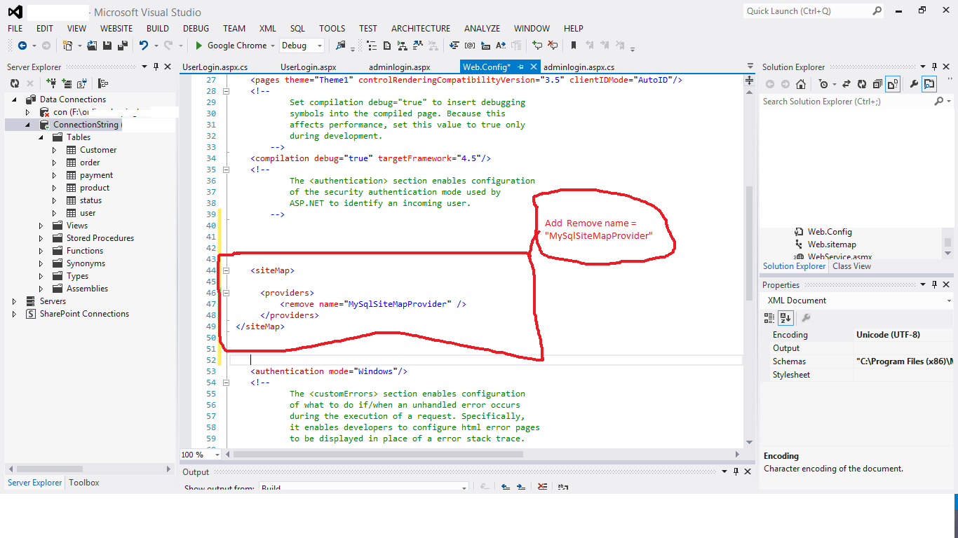 Configuration Error In Sitemap Mysqlsitemapprovider In Web Config File Using Asp