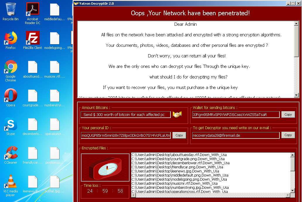 Шифровальщики-вымогатели The Digest "Crypto-Ransomware": Yatron