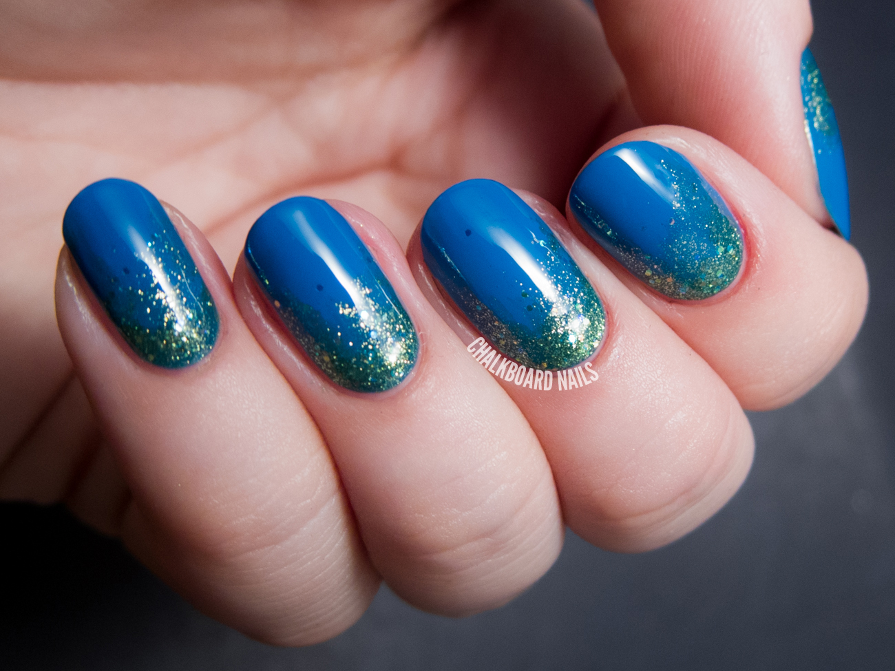 Earthly Glitter Gradient ft. Zoya Tickled and Bubbly Nail Polish ...