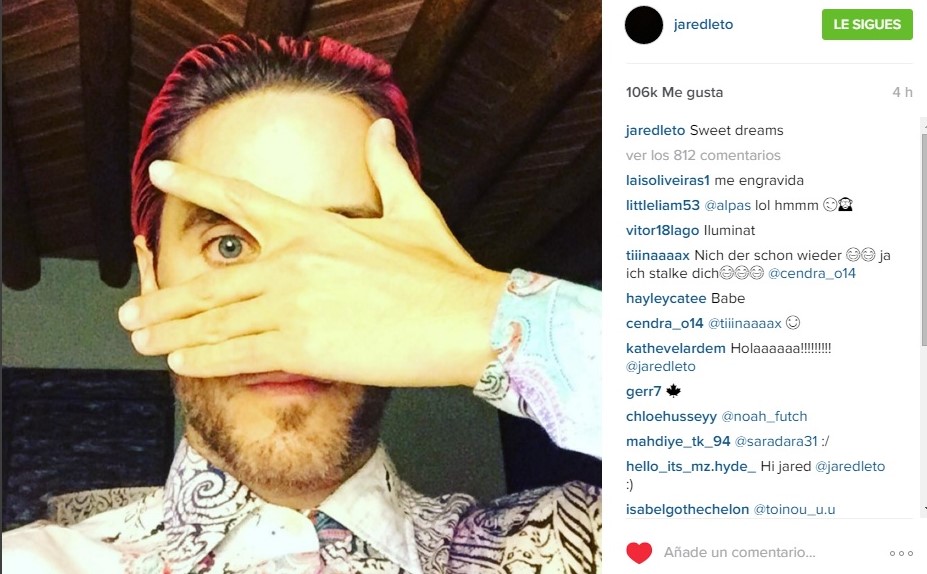 Jared Leto Latin American Fans: Instagram Jared Leto 211115
