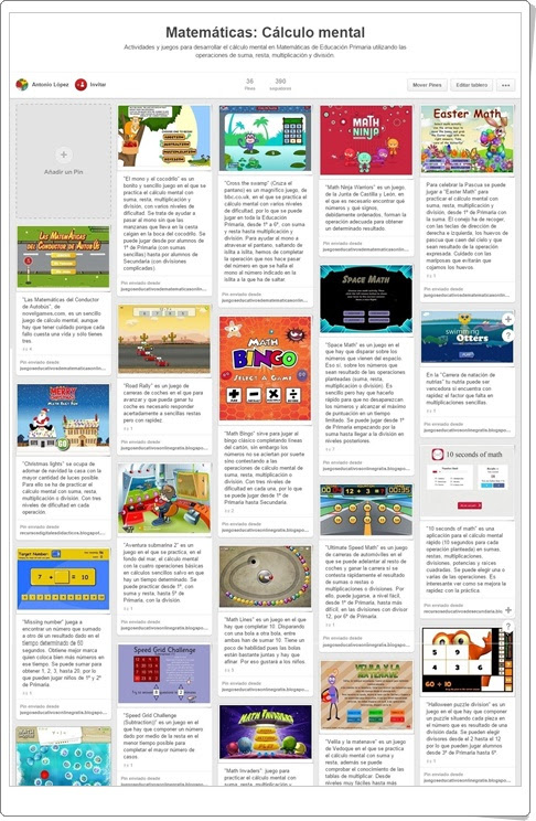 Juegos educativos de Matemáticas online: "Tablero con más de 50 juegos ...