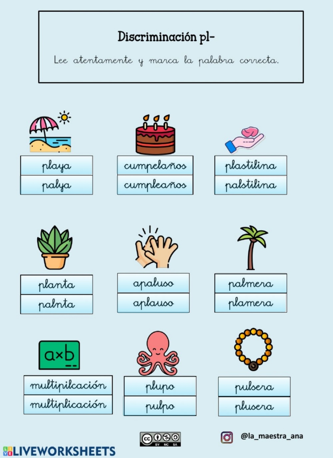 Tizas de colores: Trabadas pra, pre, pri, pro, pru y pla, ple, pli, plo ...