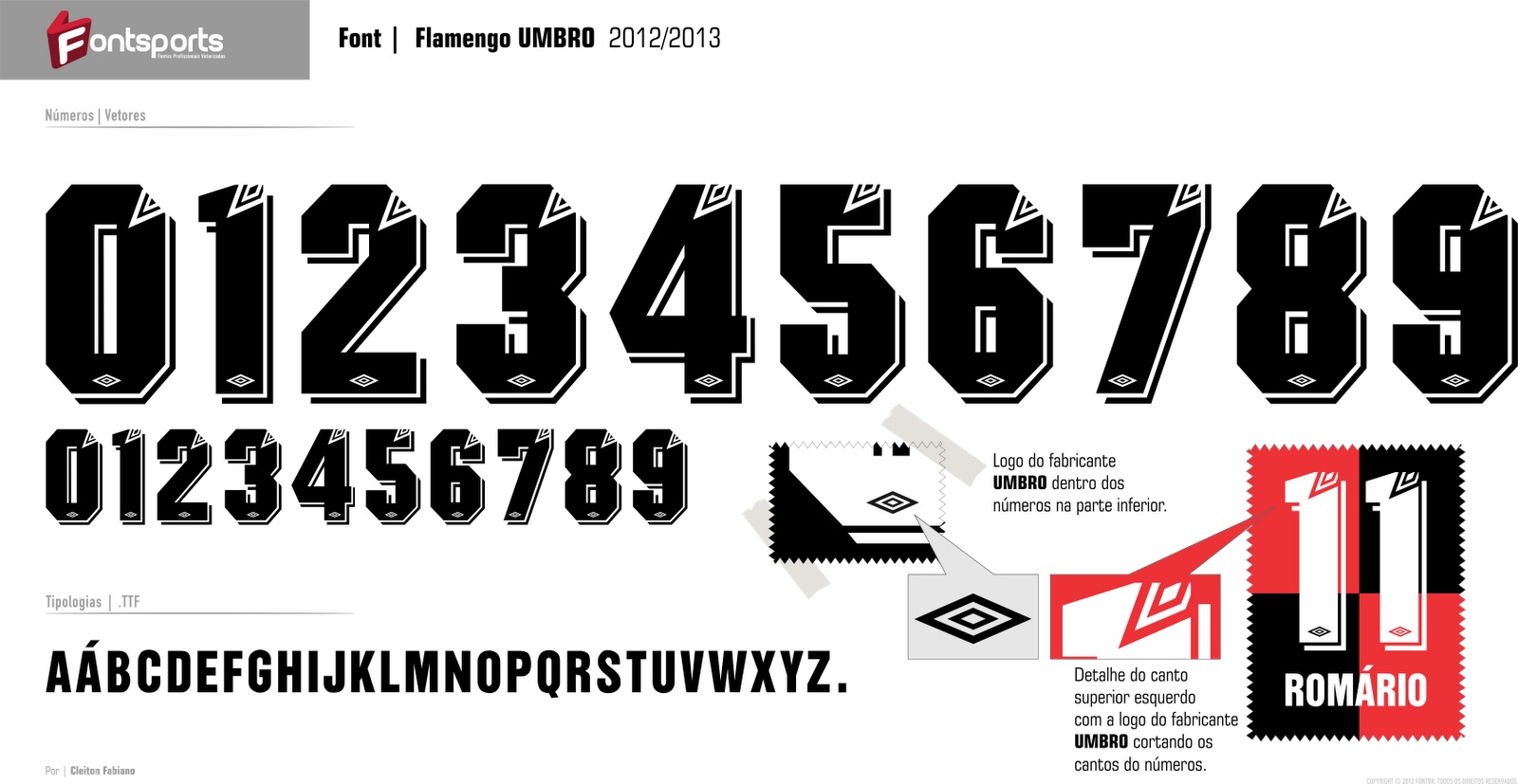 FontBR [Font] - Vector : :: Flamengo UMBRO 1995 Centenário