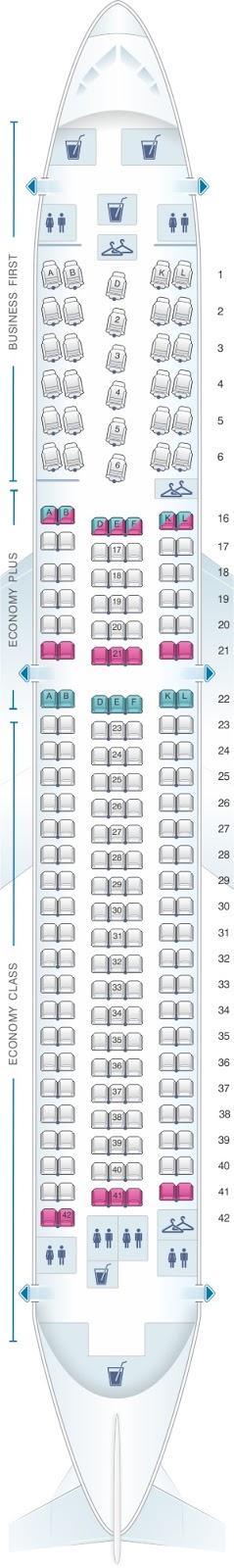 Elegant United Boeing 767-300 Seat Map