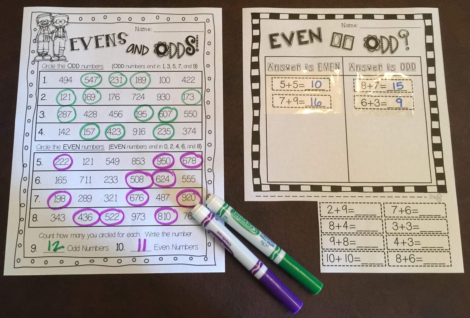 Teaching With Terhune: Even and Odd Numbers Math Unit