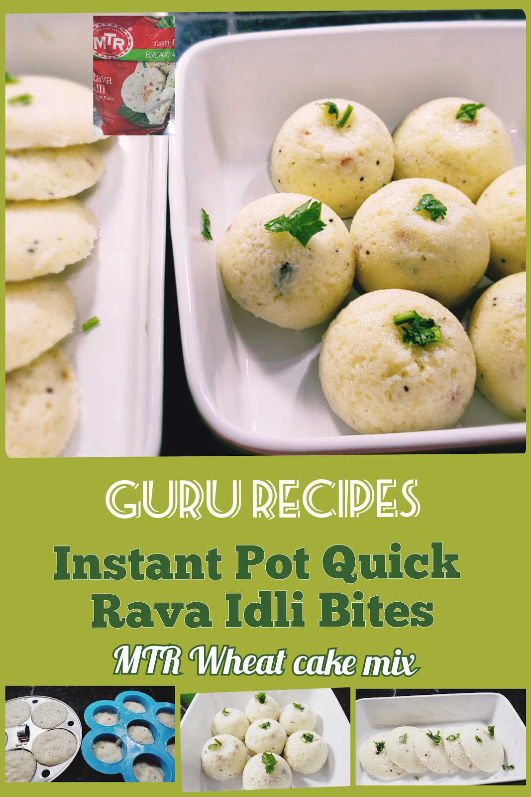 Instant Pot 15 minute Rava Idli Bites | MTR Wheat Cake Mix | Rava Idli