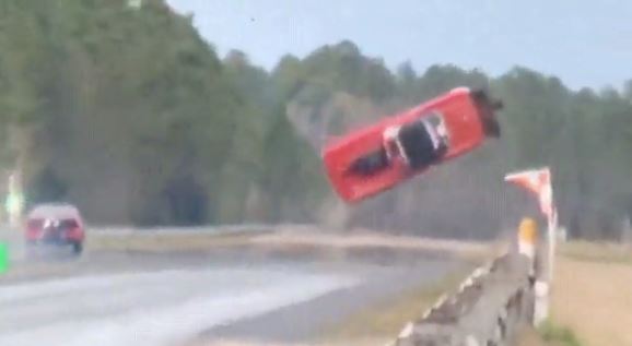 Just A Car Guy: catching air as he got to the finish line... he might ...