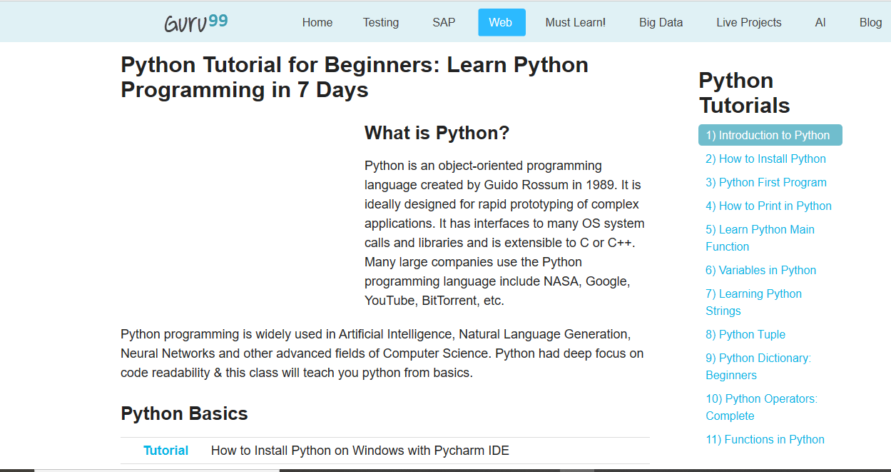 Top 10 Python Learning Website