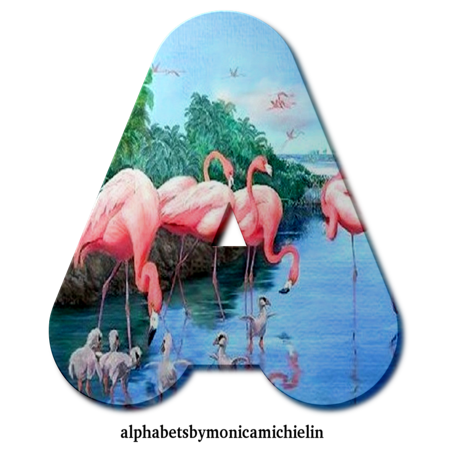 M. Michielin Alphabets: FLAMINGO BLUE RIVER TEXTURE ALPHABET, ICONS AND ...