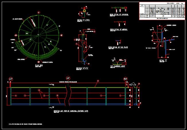 The Draughtsman: Storage Tank Handrail Detail Sample Cad Drawing